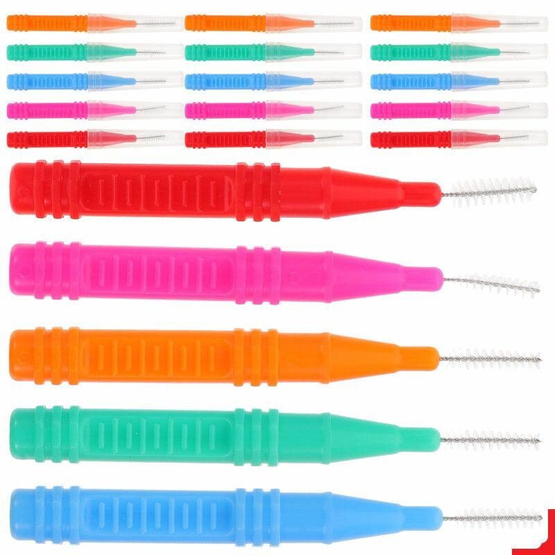 100 шт. Портативные брекеты для чистки Flosser межзубная щетка