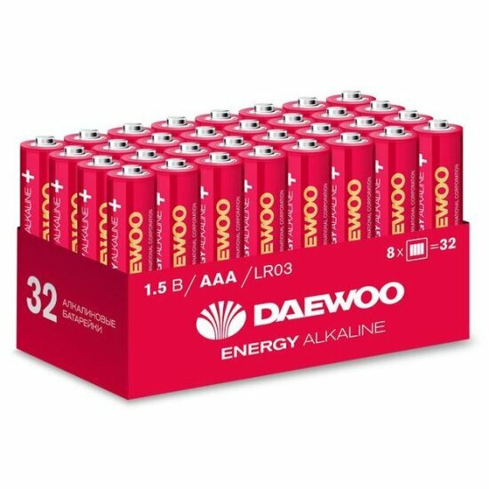 Элемент питания алкалиновый Daewoo AAA/LR03 1.5В Energy Alkaline 2021 Pack-32 (уп.32шт), 5030084