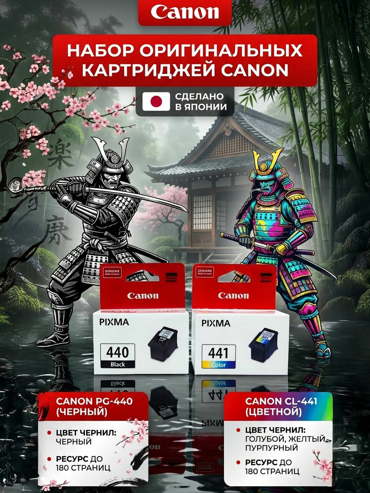 Набор картриджей Canon PG-440 Black черный и Canon CL-441Color цветной для принтеров и мфу