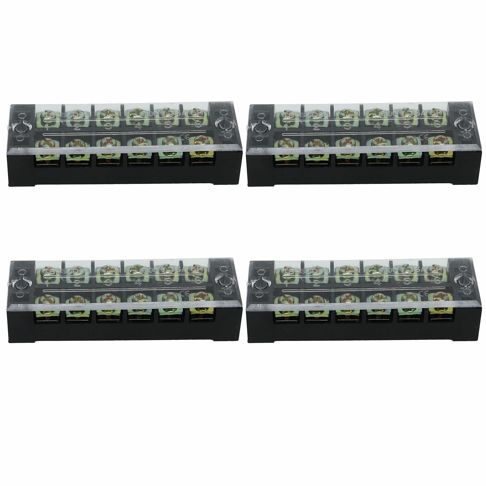 4 шт. клеммная колодка TB фиксированная клеммная колодка медного контактора большого тока 600 В 35 А 6 позиций