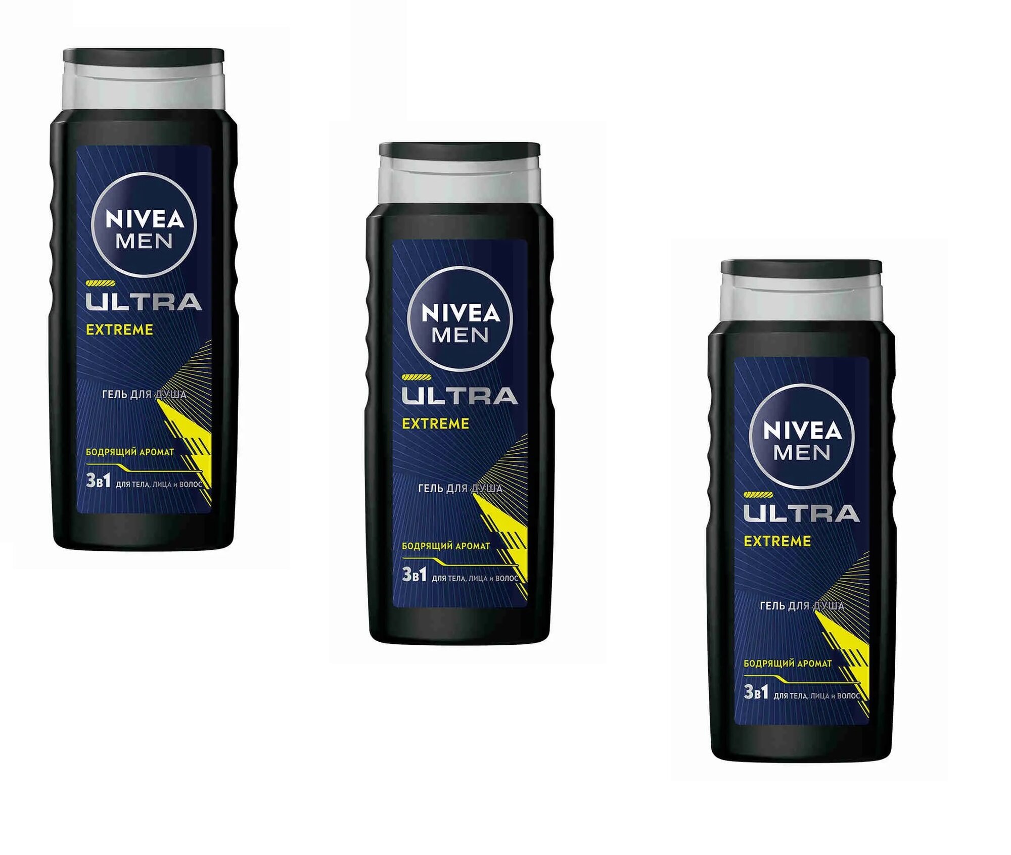 Гeль Nivea Men для душа Ultra Extreme , 500мл 3шт