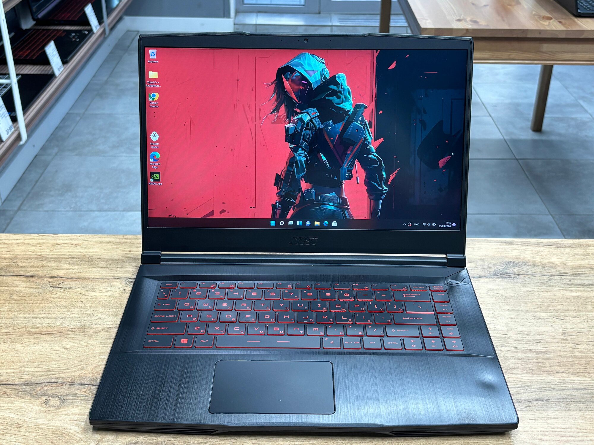 Игровой ноутбук 15.6 MSI Thin i5-10200H/RTX3060/16GB/512GB/Win11Pro. Товар уцененный