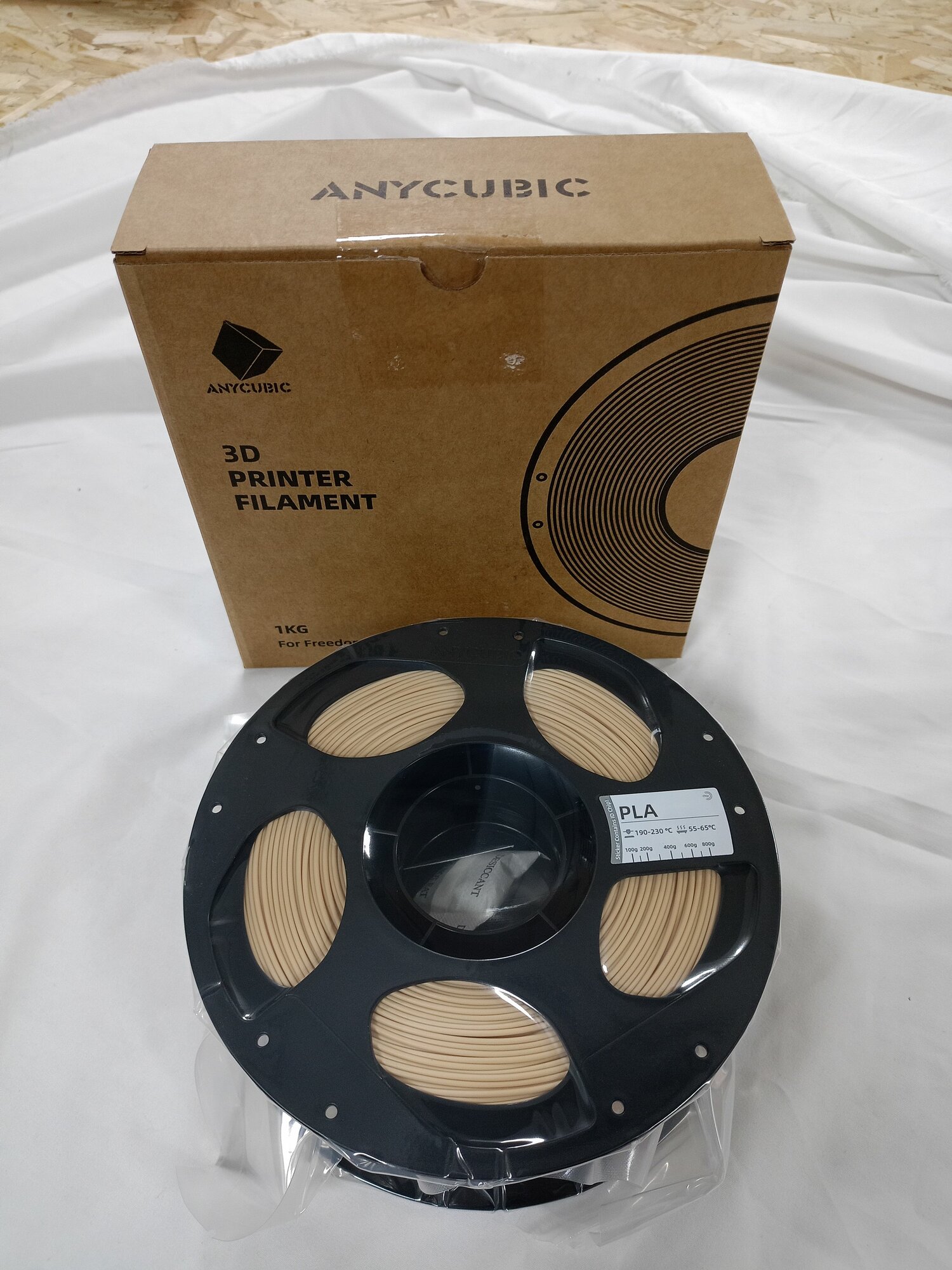 Филамент Anycubic PLA пластик для 3D принтера - бежевый (beige) 1кг (1.75мм)
