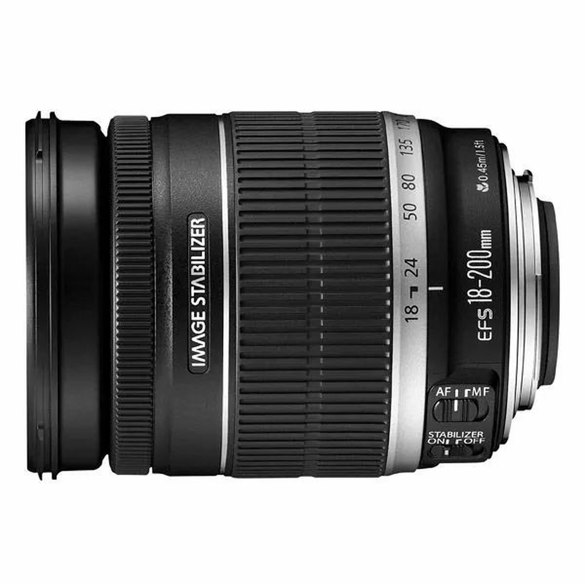 Объектив Canon EF-S 18-200mm f/3.5-5.6 IS, стабилизация, автофокус, пластик