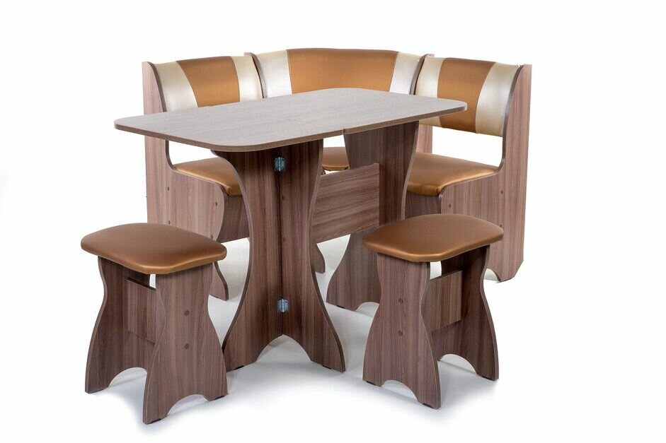 Кухонный уголок Betel тюльпан Мини Комби Шимо ясень темный/С.-109 + С.-101