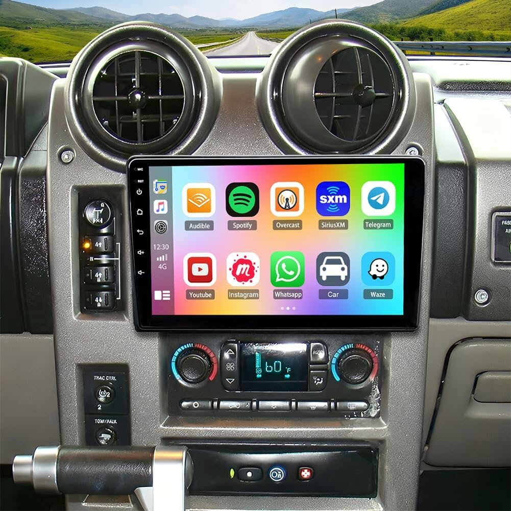 Автомобильная стереосистема Double Din с экраном 10,1 дюйма для Hummer H2 2003–2006 годов, с CarPlay и Android Auto,