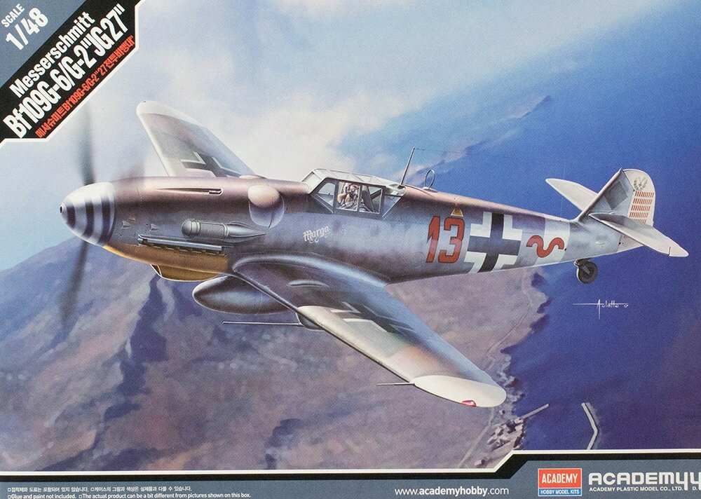 Сборная модель "Самолет Messerschmitt Bf109G-6/G-2 "JG 27" (1:48), артикул 12321