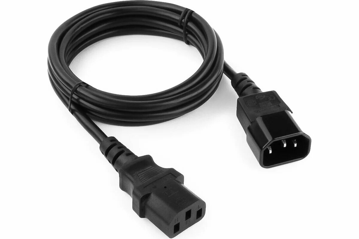 Bion Кабель-удлинитель питания 1.8м, C13-C14 с заземлением, 0.75мм, 10А, черный [BXP-PC-189-VDE]