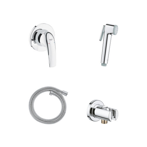 Гигиенический душ Grohe 129185 BauCurve: встр смеситель (29044000), гиг душ (26506000) со шлангом