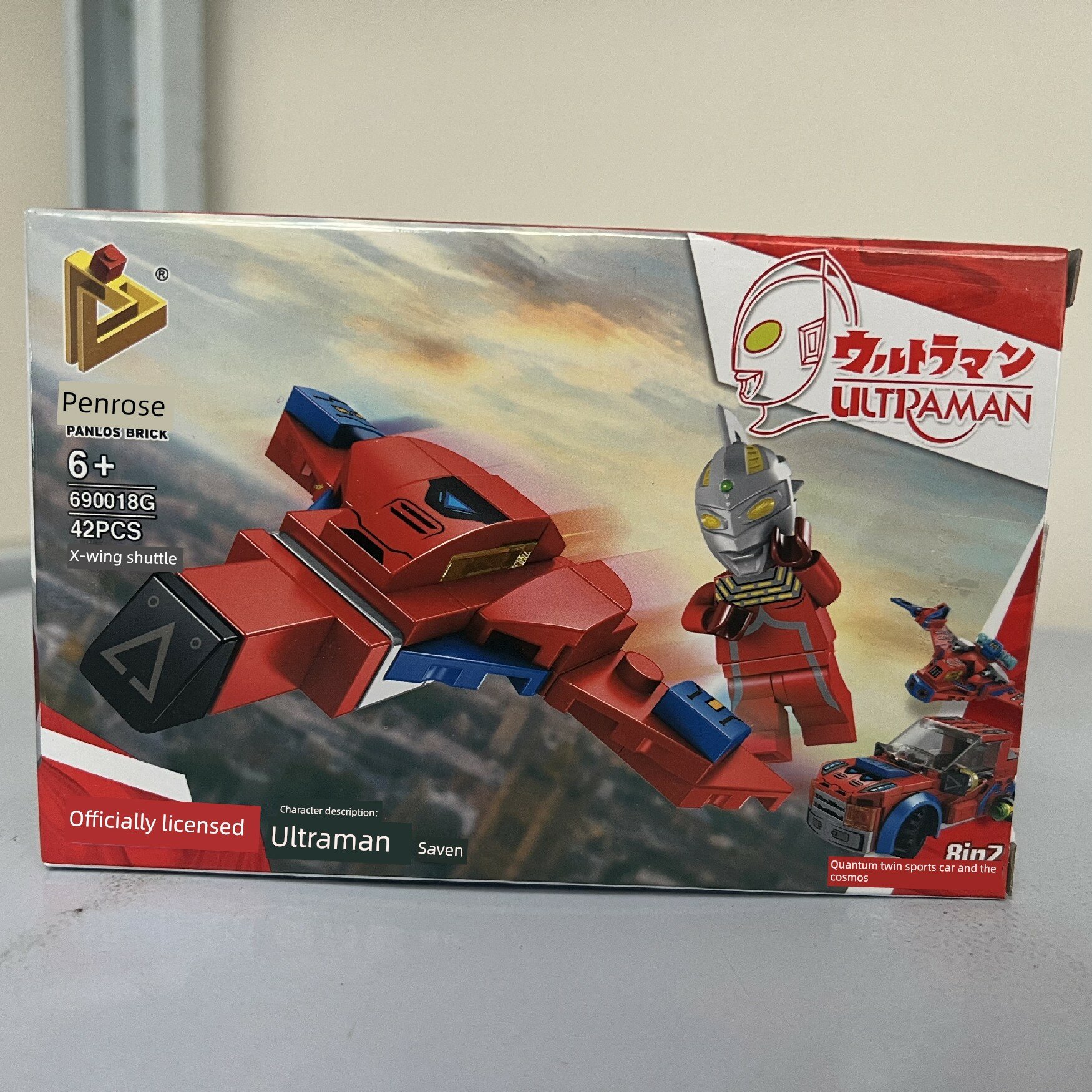Panlos 690018G Ультра-герой X-Крыло Космический Корабль Сборная Игрушка для Детей, 8 в 1 Тема, STEM Образовательная Игра