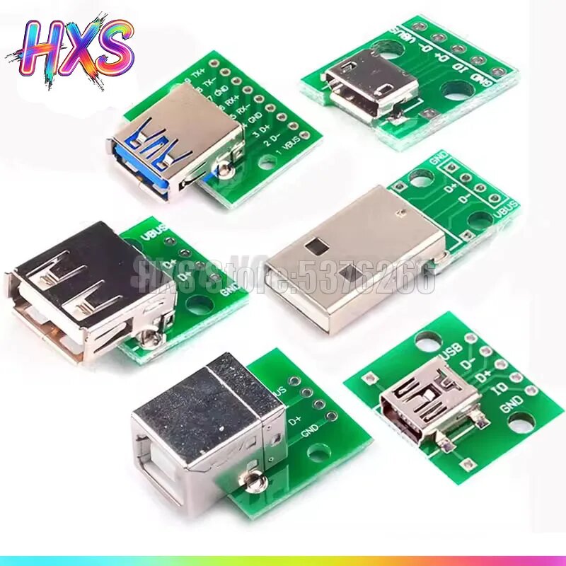 USB Mini Разъем Конвертер 5 шт, Цвет: Mini USB