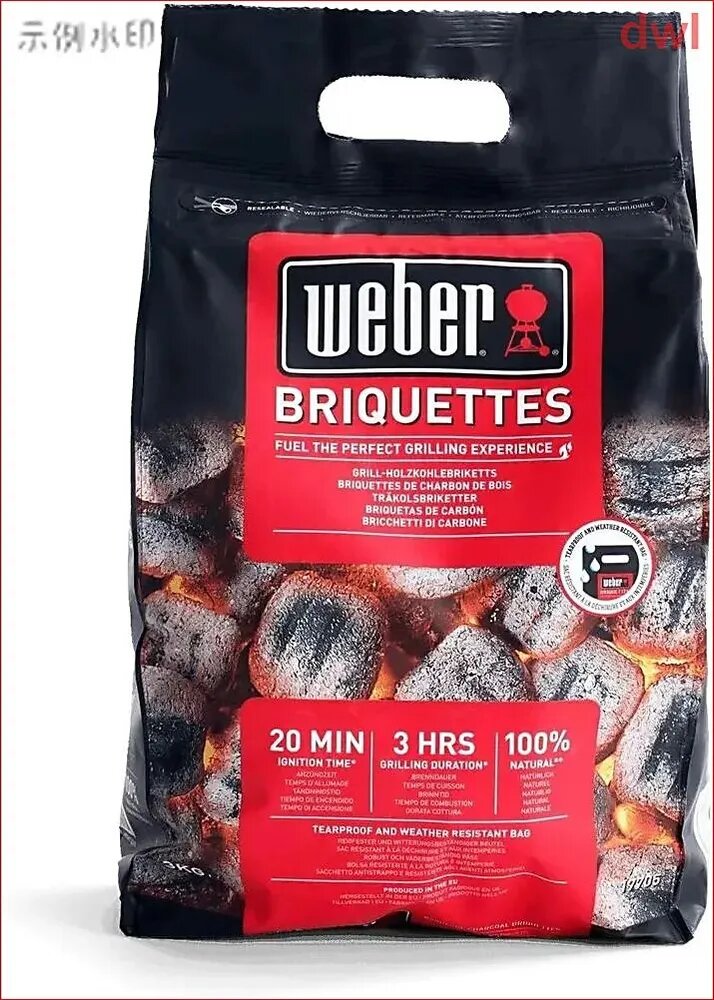 Топливные гранулы Weber, брикеты из лиственных деревьев, 4 кг, черный цвет