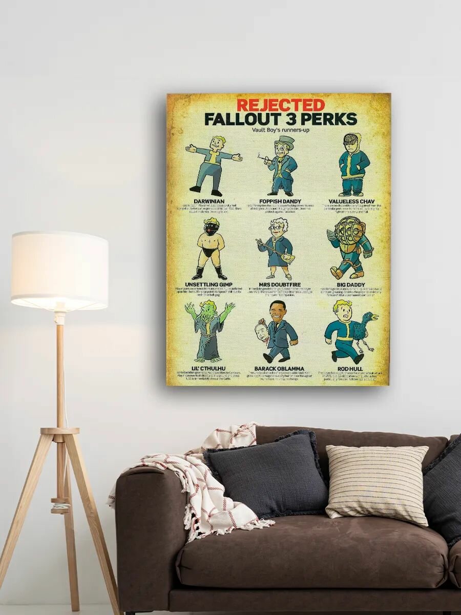 Картина на стену Fallout, на подрамнике, 1шт, 55х38 размер. — фото 1