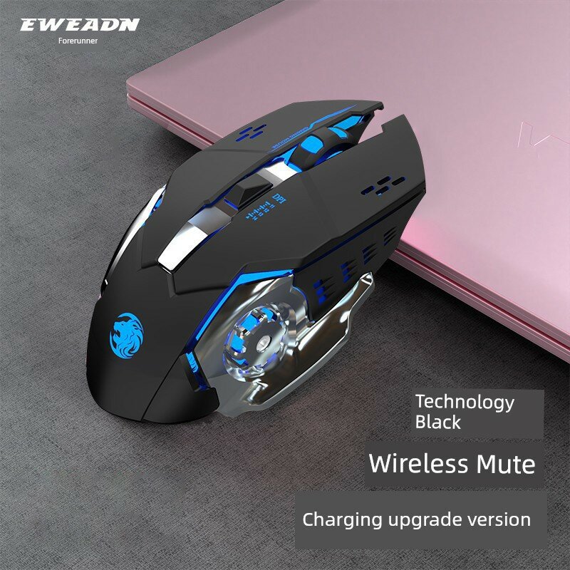 Беспроводная мышь с Bluetooth Dual-mode для женщин, тихая и перезаряжаемая, черный, обновленная версия