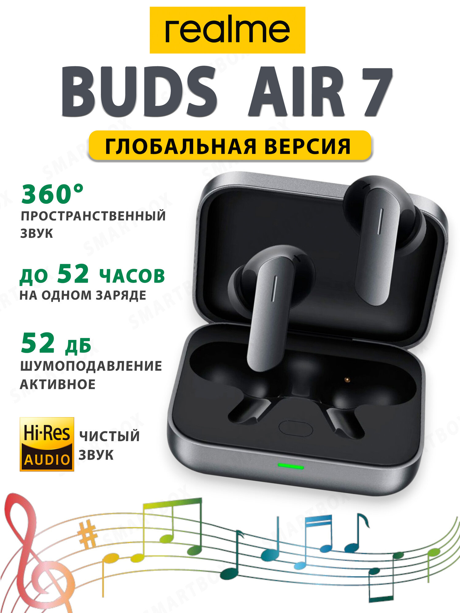 Наушники беспроводные Realme Buds Air 7 в черном цвете