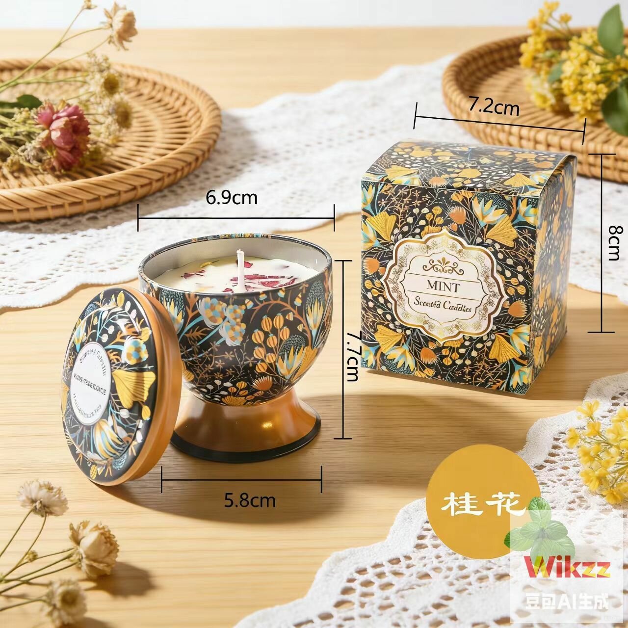 Свеча "Османтус", 7 см х 6 см, 1 шт