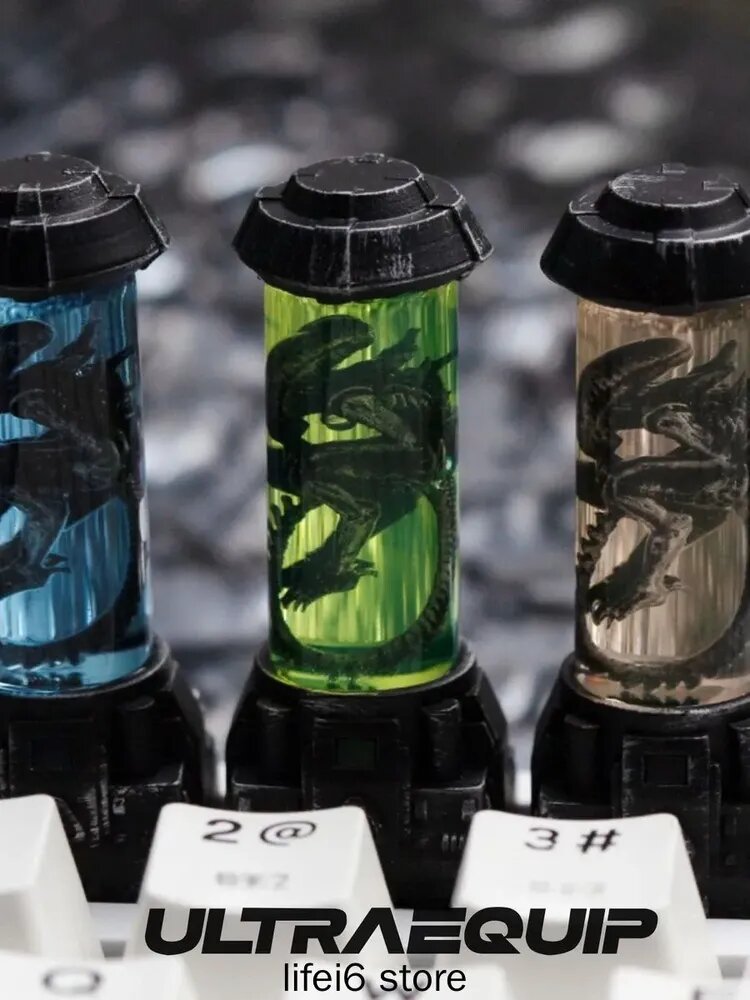 Кейкапы для механической клавиатуры - Artisan Клавиша "Инопланетный питомец BLUE": 1U ESC, смола, ручная работа, для MX Switch