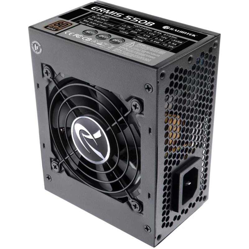Блок питания Raijintek ERMIS 550B, 550 Вт, 80+ Bronze, SFX, немодульный