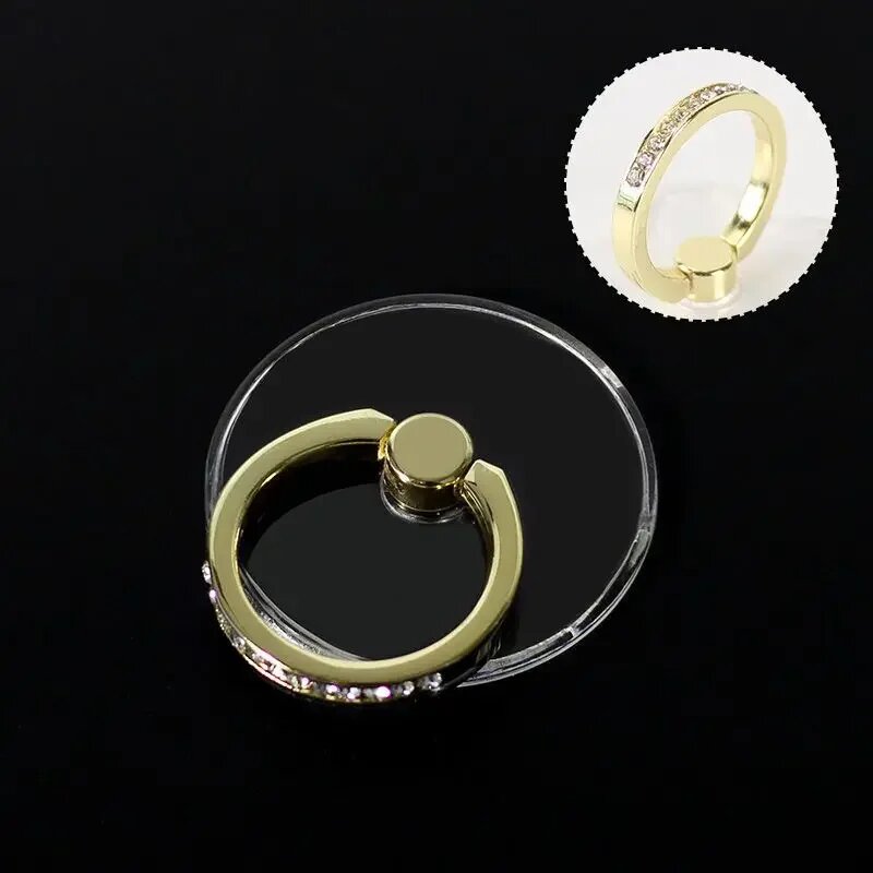 Держатель для телефона черный с кольцом Golden Circle