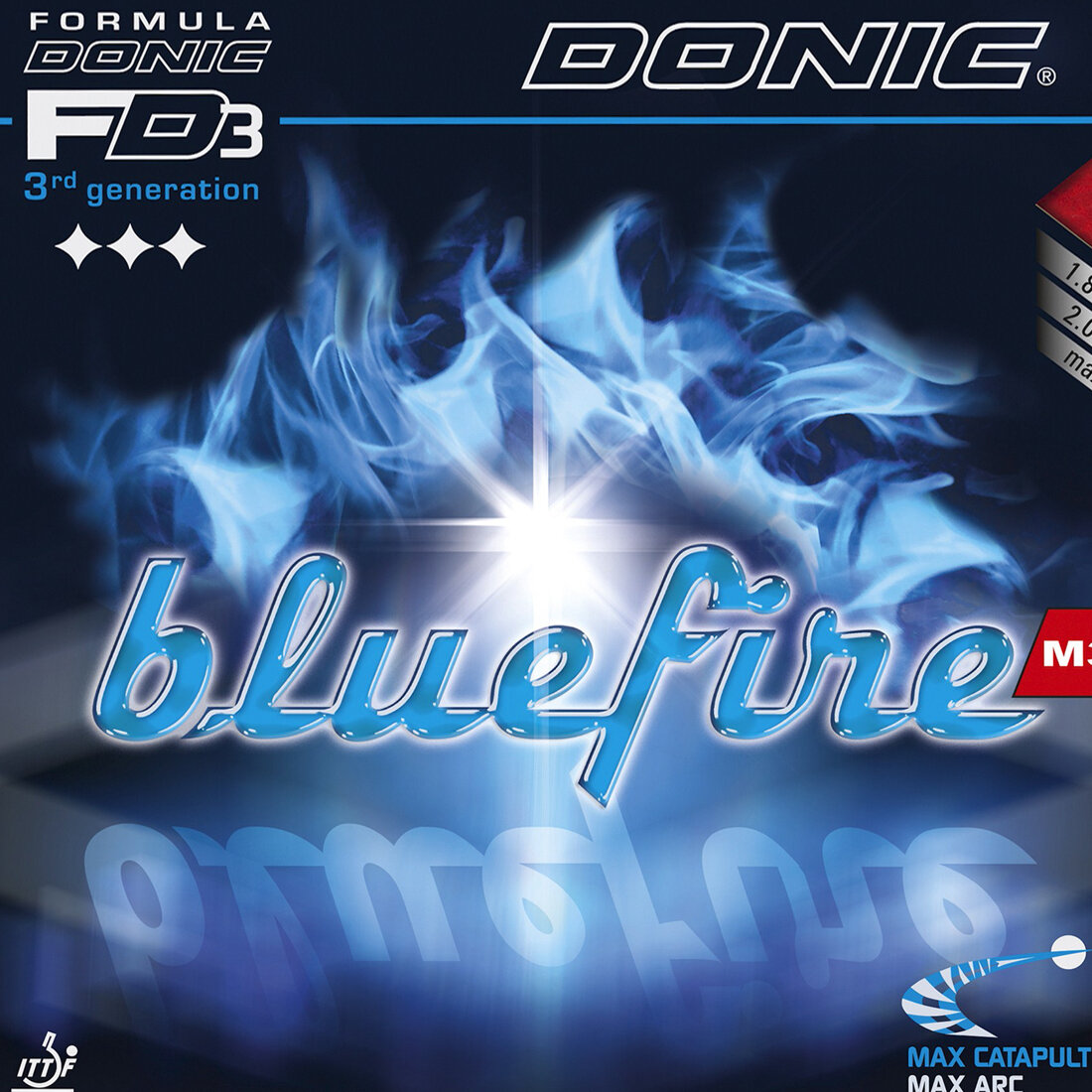 Накладка для ракетки настольного тенниса DONIC Bluefire M3, Красный, толщина губки max