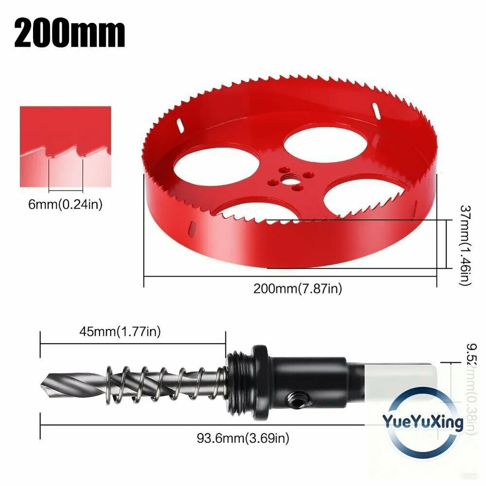 Коронка биметаллическая по металлу, дереву, пластику, 15-200 мм