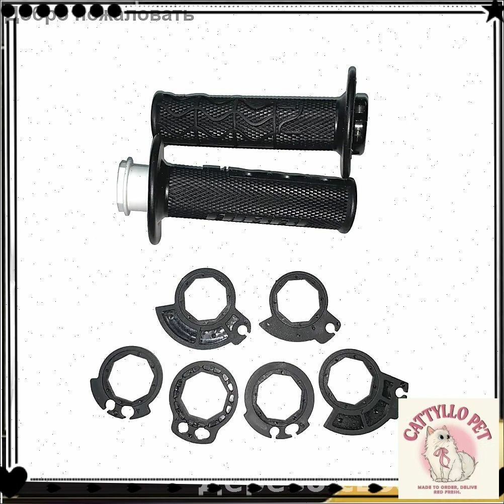 Ручки газа NIBBI Lock-on, черные — силиконовые грипсы для мотоциклов Honda, Yamaha, KTM, Kawasaki, Suzuki