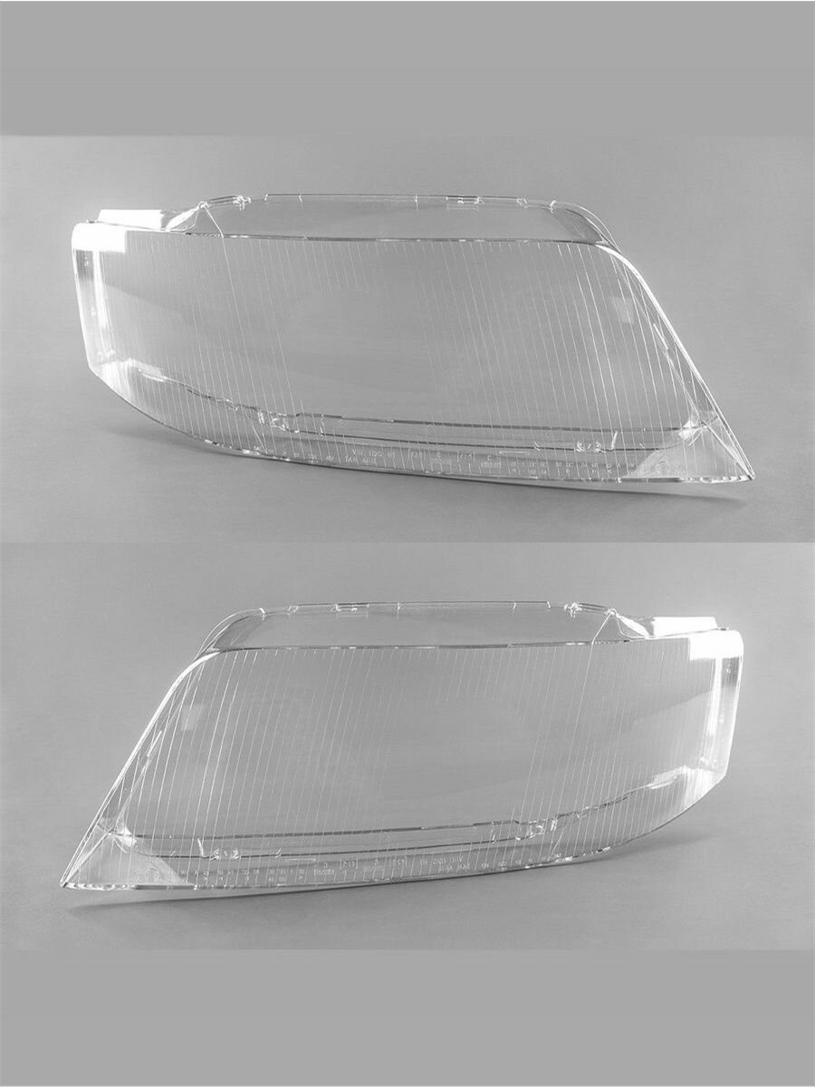 Стекла фар для Audi A6 C5 1997-2001 и A6 C5 Allroad 2000-2005, комплект левое+правое, оптический поликарбонат с УФ-лаком