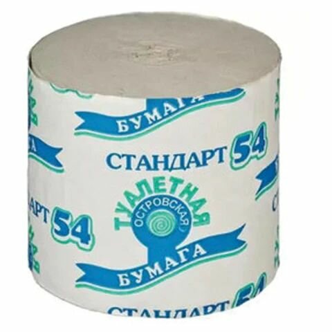 48 шт. Бумага туалетная бытовая, 54 м, островская, без втулки (эконом)