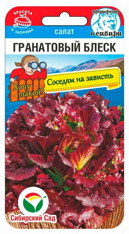 Салат Гранатовый блеск 0,5гр (Сиб Сад) семена полграмма