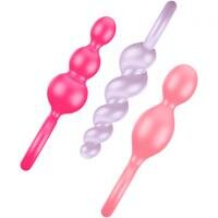 39434 Satisfyer Booty Call, красный/розовый/пурпурный. Набор из 3 анальных стимуляторов