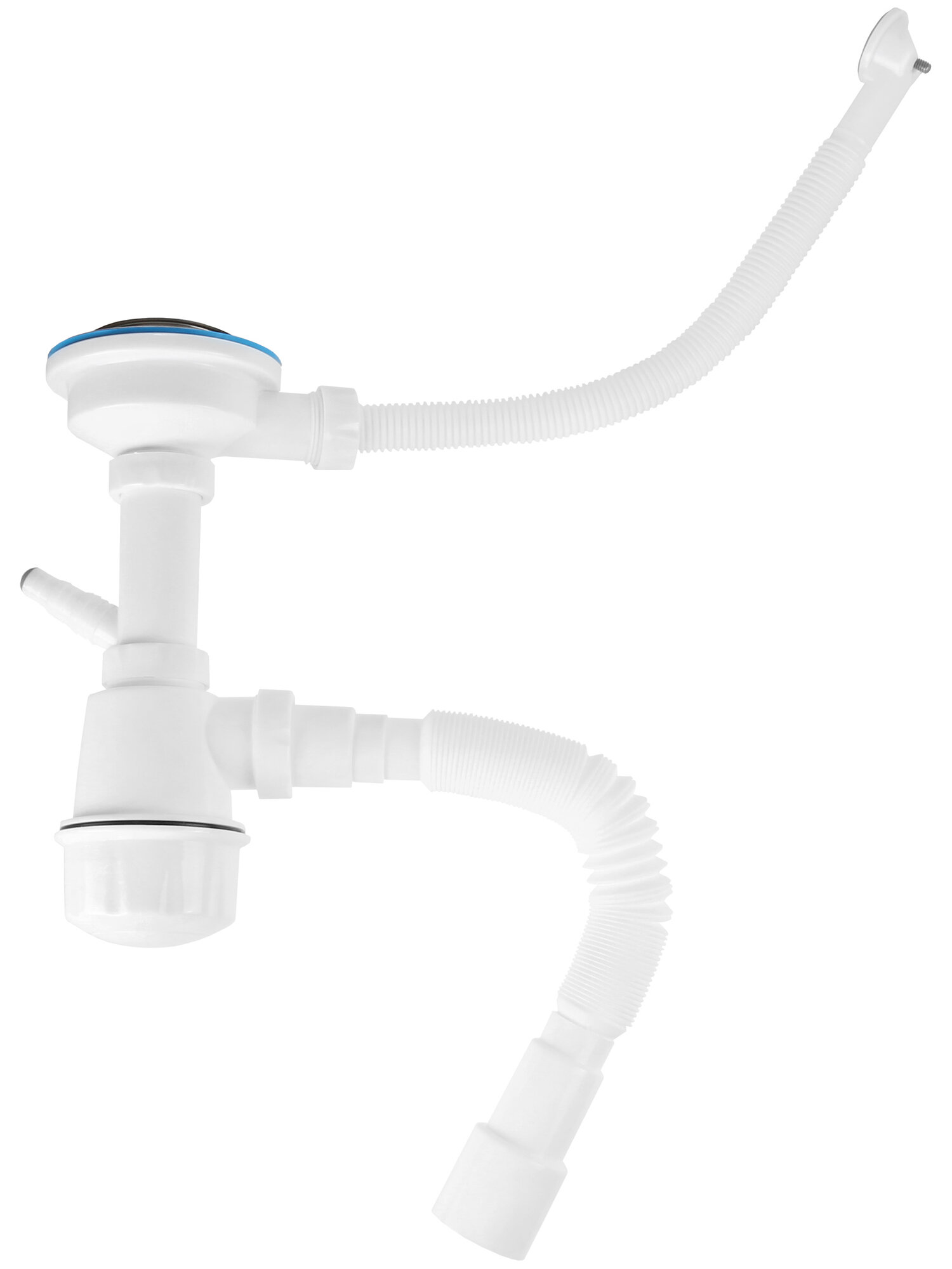 Сифон для кухни выпуск 3 1/2" круглый перелив гибкая труба 1 1/2"- 40/50 мм AV ENGINEERING (AVE129777)