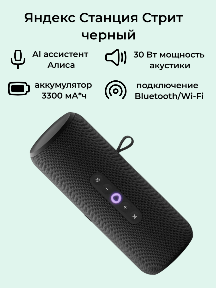 Колонка Яндекс Станция Стрит ; YNDX-00030 Черный