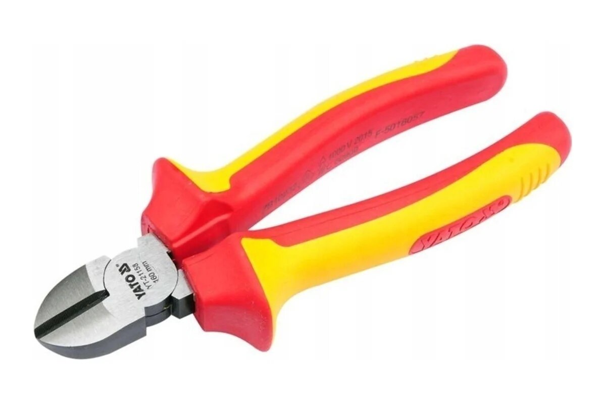 Диэлектрические бокорезы YATO 160мм 1000В CrV с VDE рукоятками жёлтый/красный