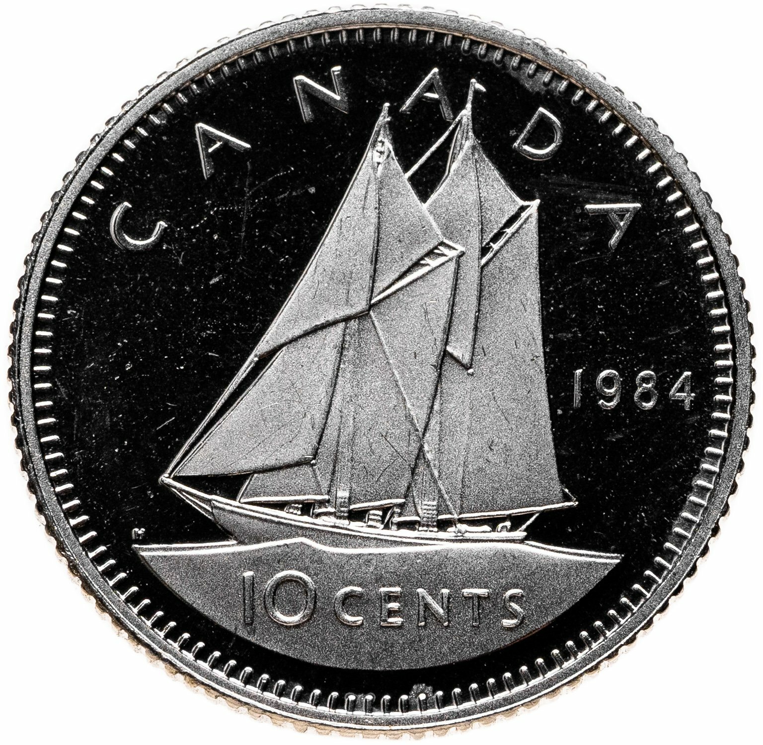 Канада 10 центов cents 1984, Никель, в сохранности Proof