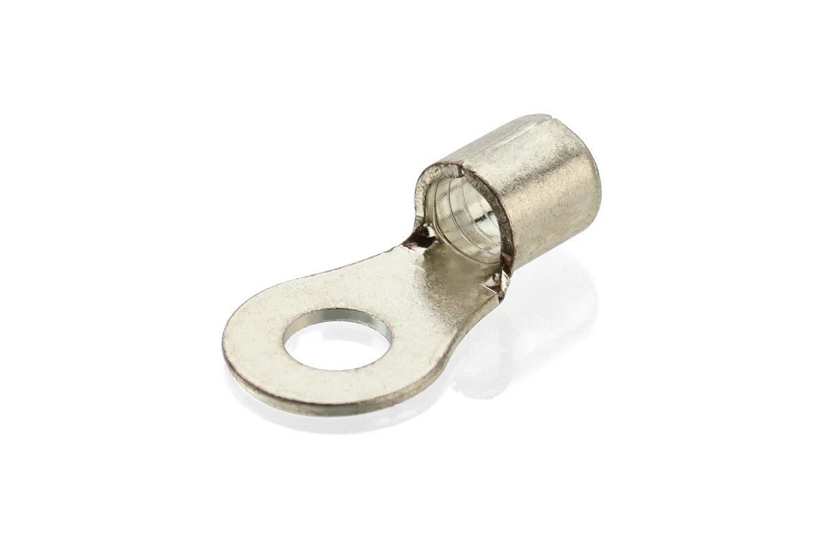 Кабельный наконечник кольцевой КВТ ПМ 4-6 из меди, с диаметром кольца 6.4 мм, крепление винта М6, без изоляции, 100 шт/упак.