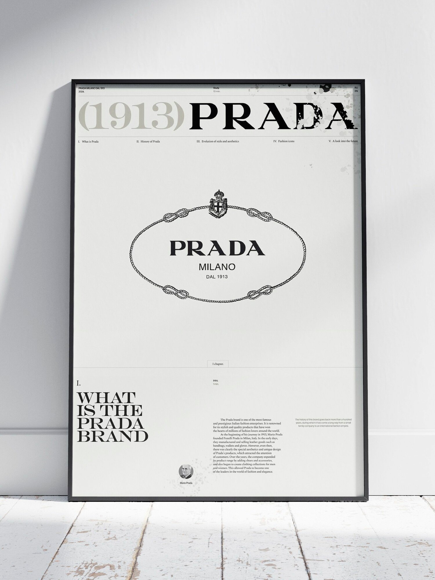 Плакат на стену для интерьера Прада (Prada 5) - Постер по модели, бренду и моде формата A4 (21x30 см)
