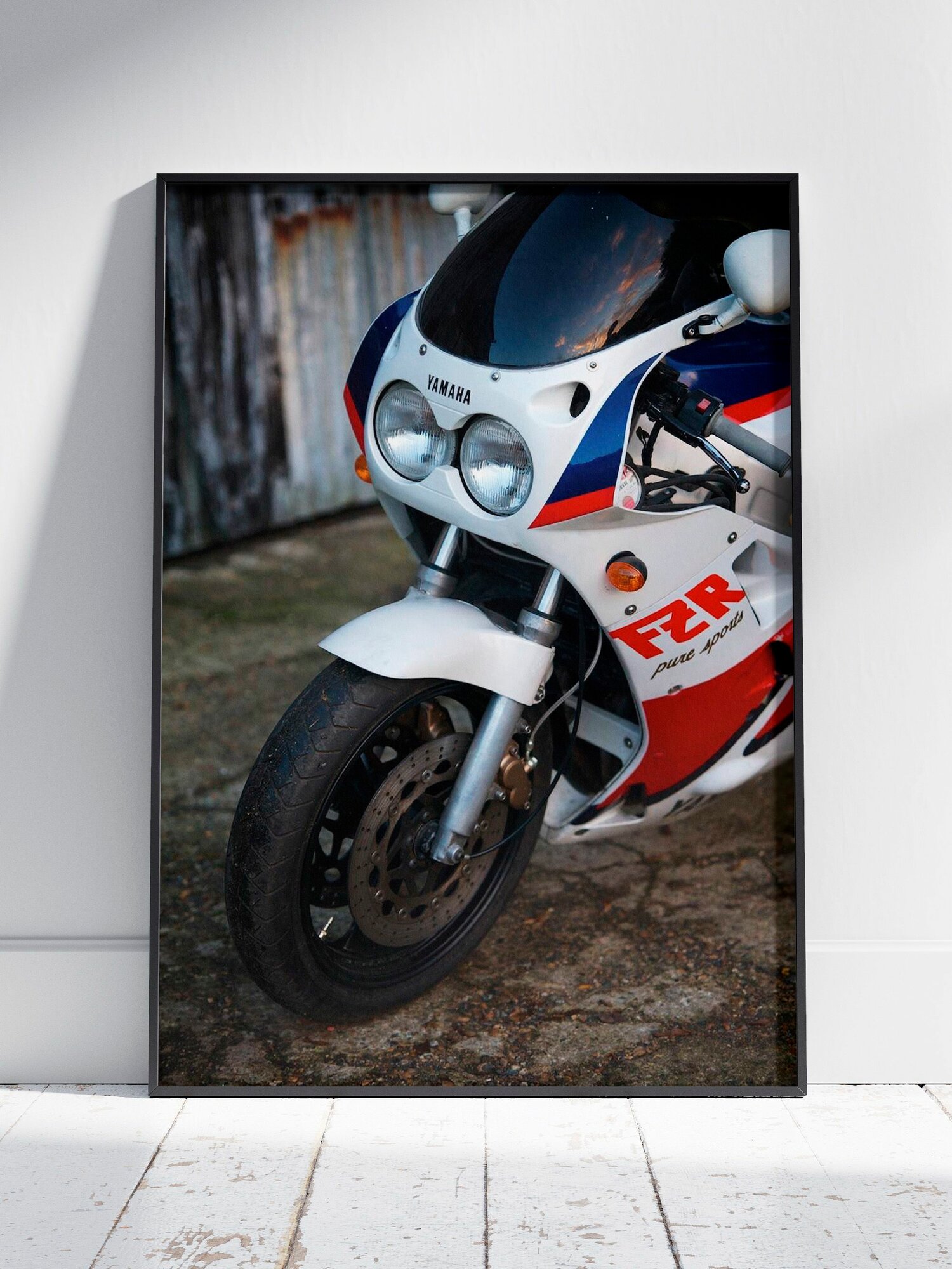 Плакат на стену для интерьера Техника и транспорт (Ямаха FZR600R - Yamaha FZR600R 2) - Постер по транспорту формата A4 (21x30 см)