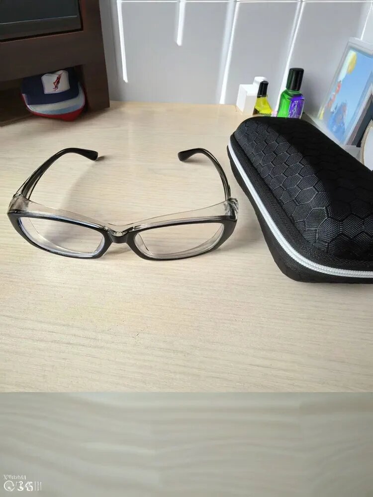 Очки защитные от пыльцы, пыли для аллергиков с литой пластиковой рамкой 145 мм, цвет черный