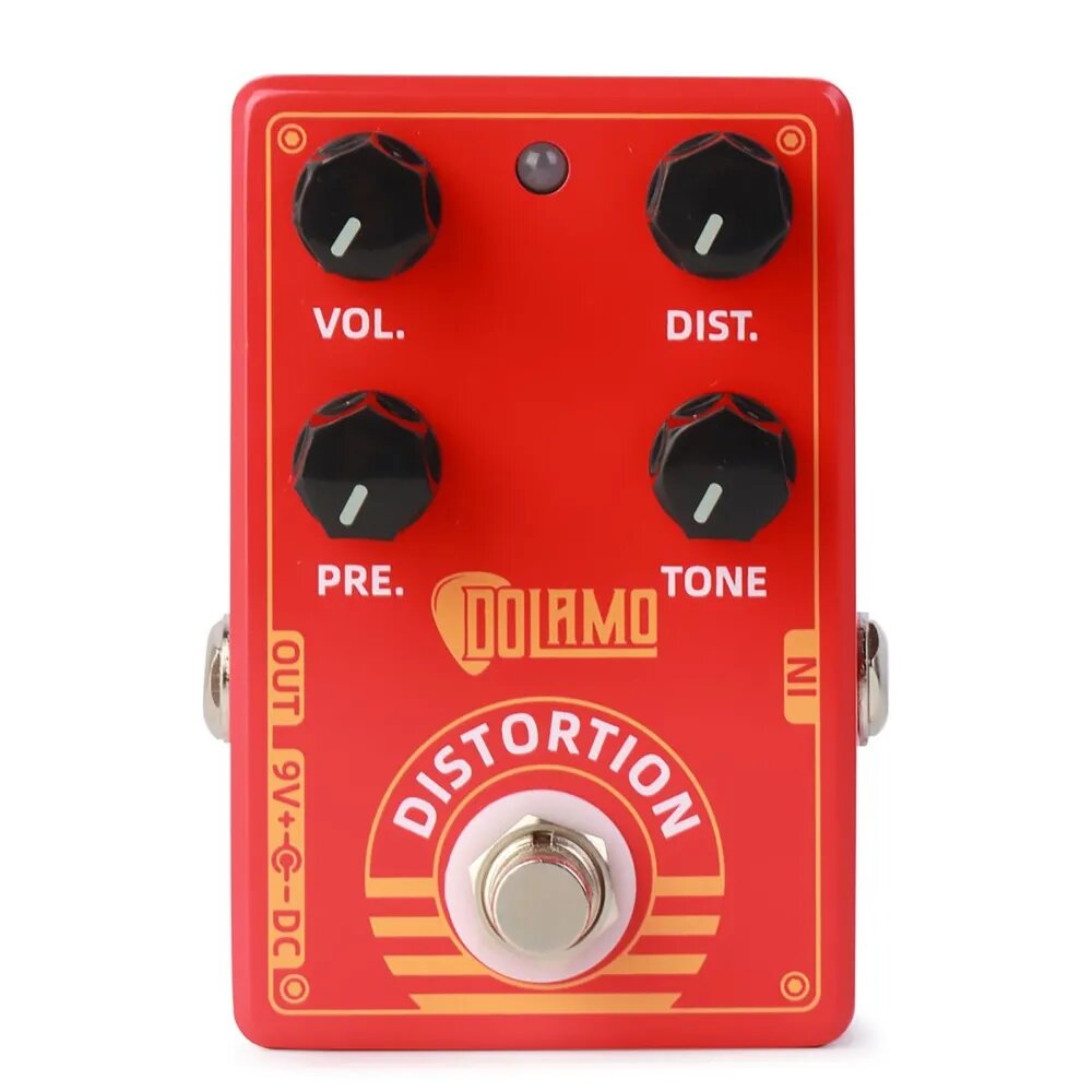 Dolamo D-9 Distortion Гитарная педаль эффектов Красный алюминиевый корпус для бас-гитары