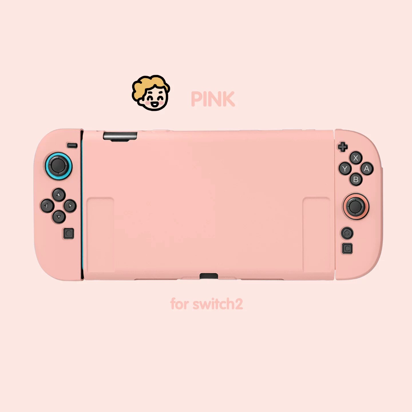 Силиконовый защитный чехол TPU для Nintendo Switch 2-го поколения розового цвета — полная защита для Nintendo Switch