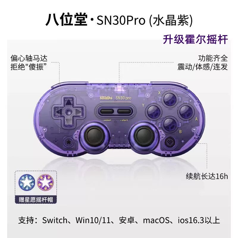 Sn30pro фиолетовый Bluetooth-контроллер с ручками для Nintendo Switch