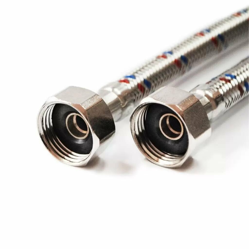 Подводка для воды Valfex 1/2" 3 метра, гибкая нержавеющая сталь, г-г, для смесителя и унитаза, горячая и холодная вода