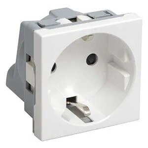Розетка одноместная IEK (2 модуля) с заземлением для кабель-канала "Праймер" белая