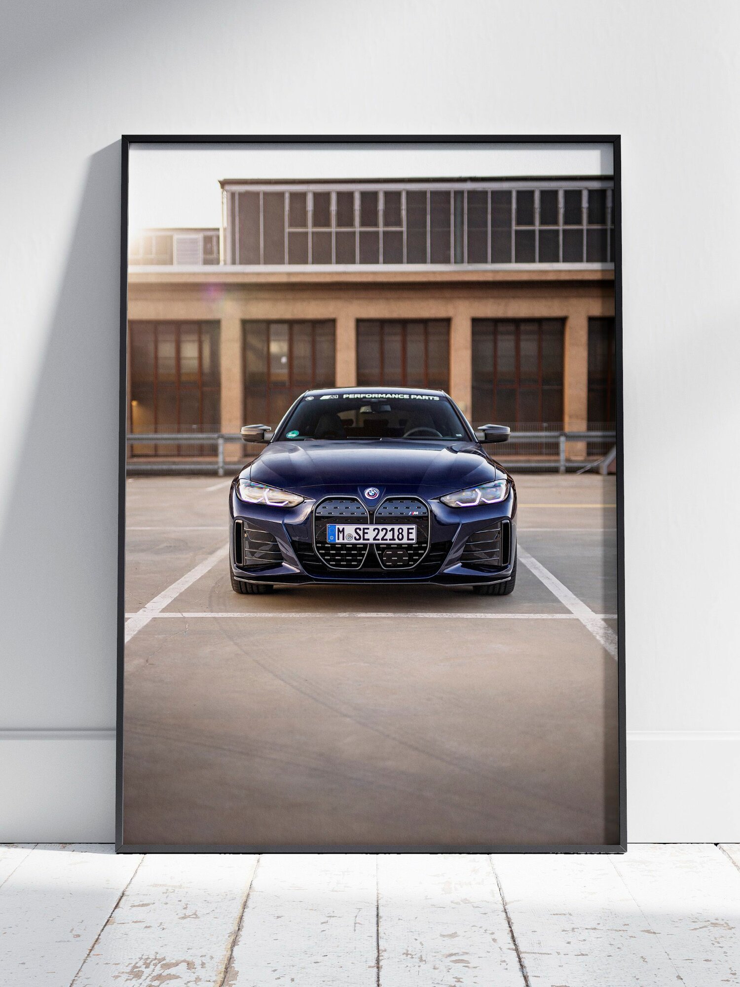 Плакат на стену для интерьера Легенды Авто (БМВ i4 M50 - BMW i4 M50 2) - Постер по машине формата A3 (30x42 см)