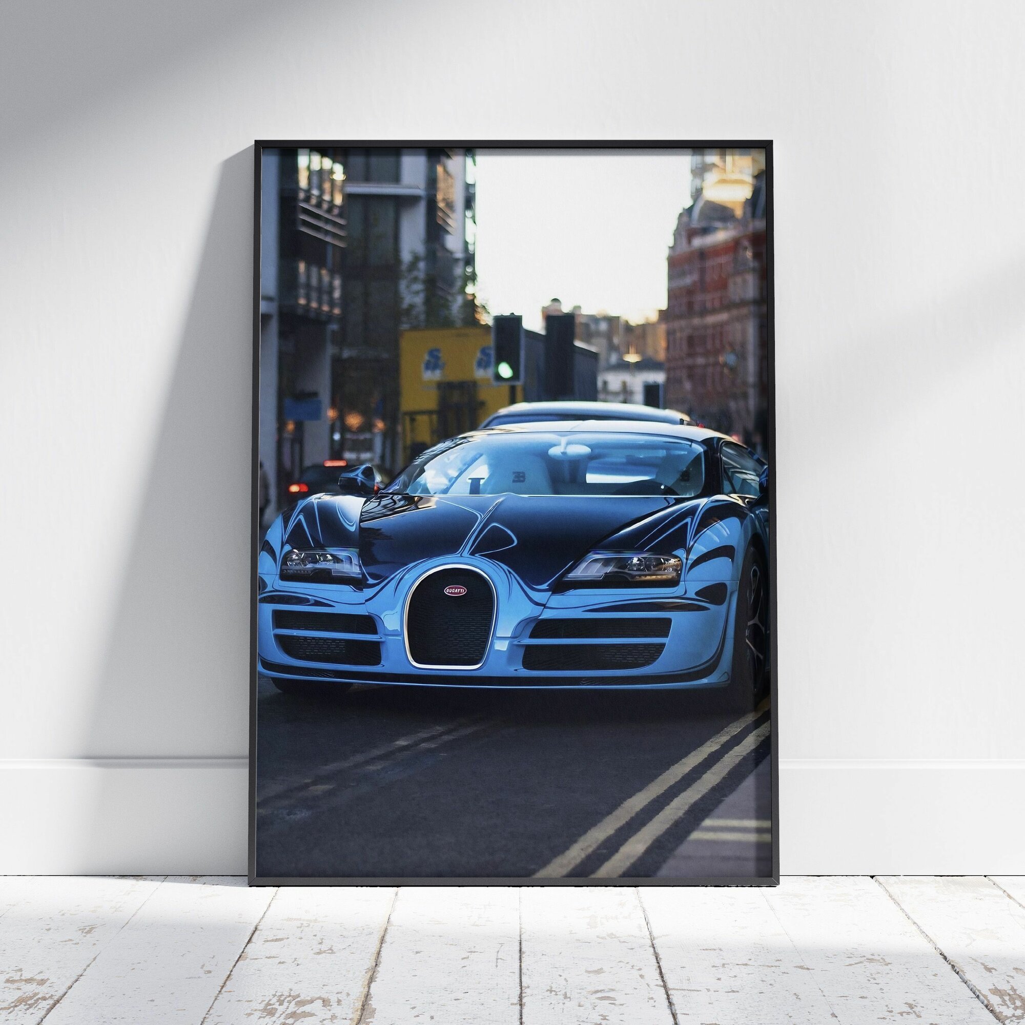 Плакат на стену для интерьера Культовые машины (Bugatti Veyron 1) - Постер по легендарным и классическим ретро автомобилям формата А3 (30x42 см)