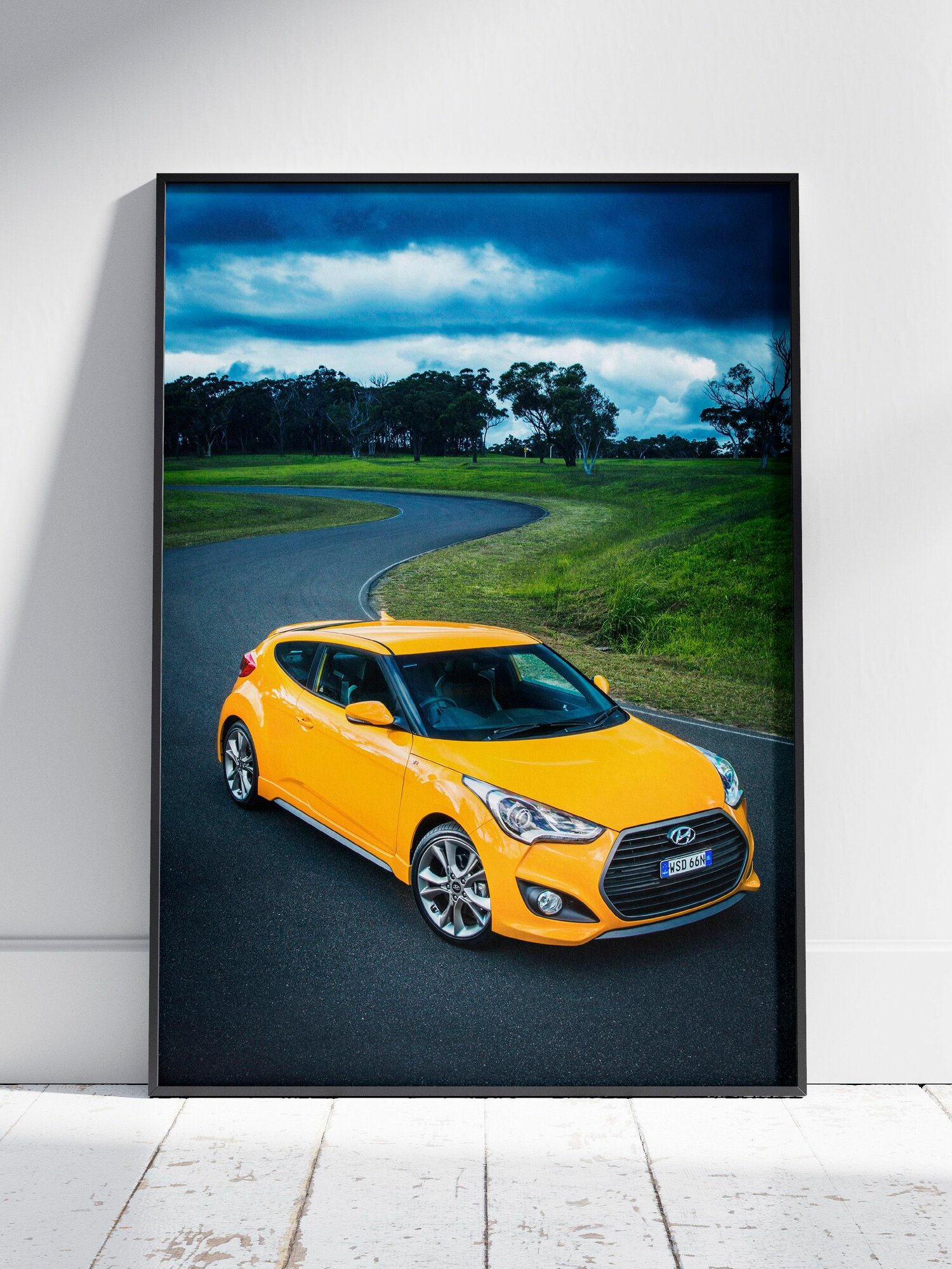 Плакат на стену для интерьера Авто и Мото (Хендай Велостер N - Hyundai Veloster N 1) - Постер по транспорту формата A4 (21x30 см)