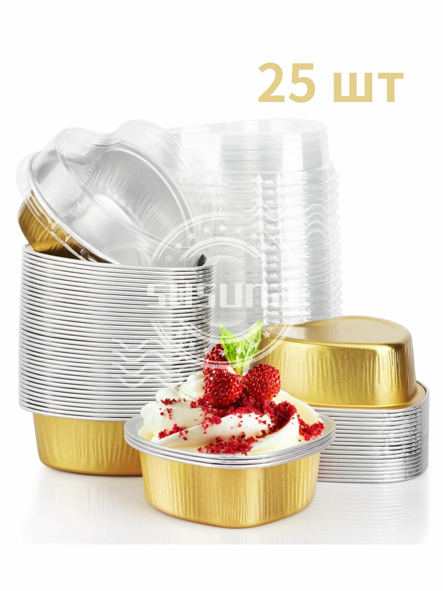 Форма для запекания, Сердце, 8.8 см x 8.8 см, 25 шт