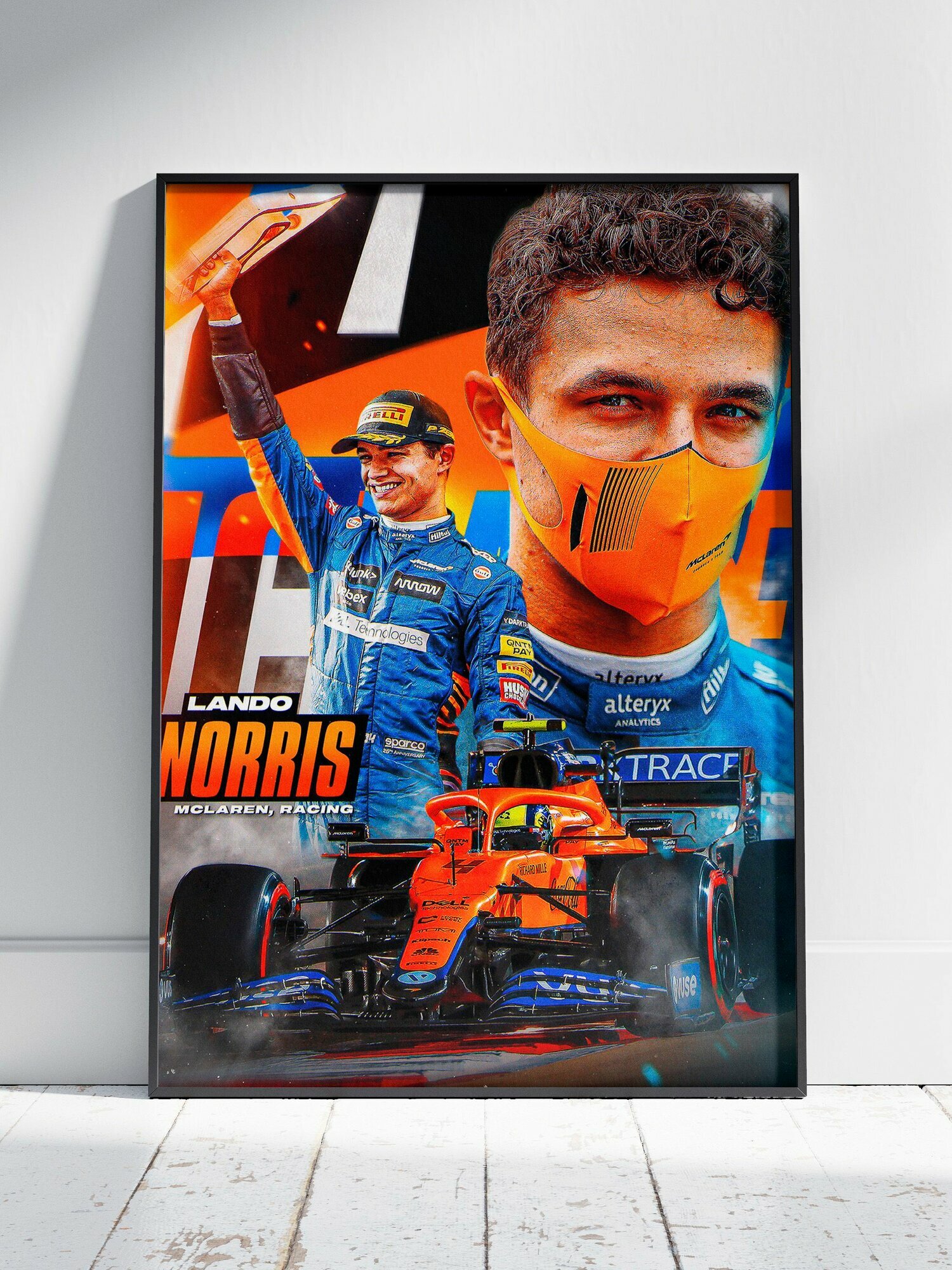 Плакат на стену для интерьера Пилоты Формулы 1 (Ландо Норрис - Lando Norris 6) - Постер по спорту и физической активности формата A4 (21x30 см)