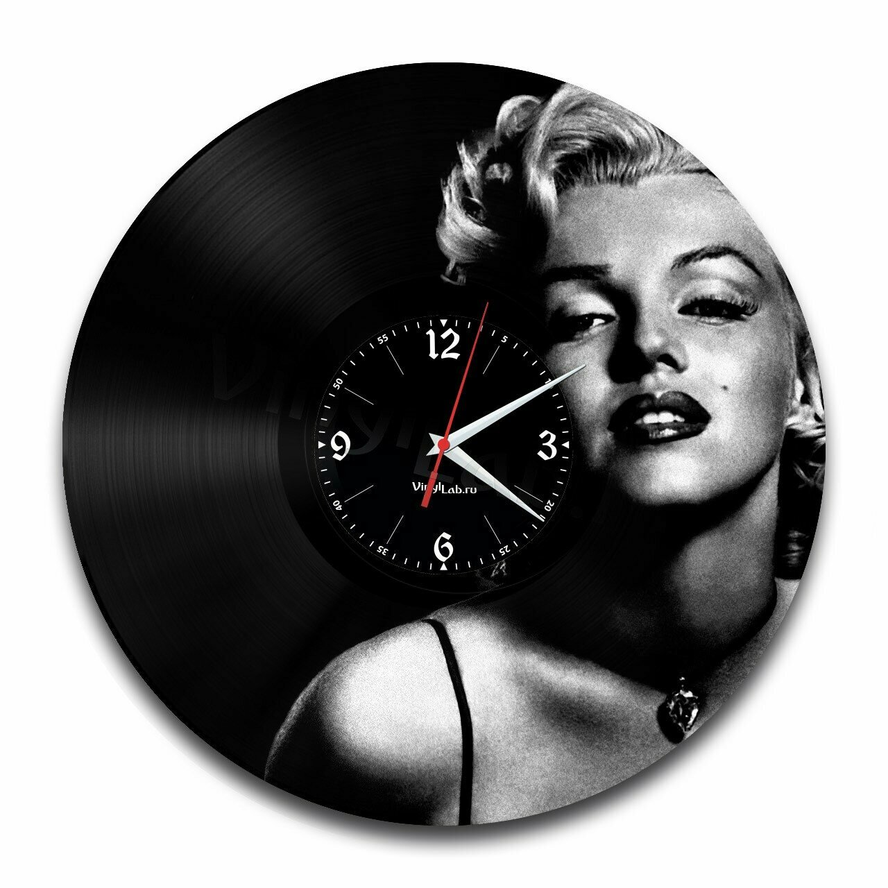Часы из виниловой пластинки (c) VinylLab Мэрилин Монро