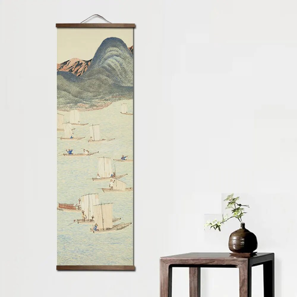 Китайский пейзаж на свитке, 30x96см, P064-4